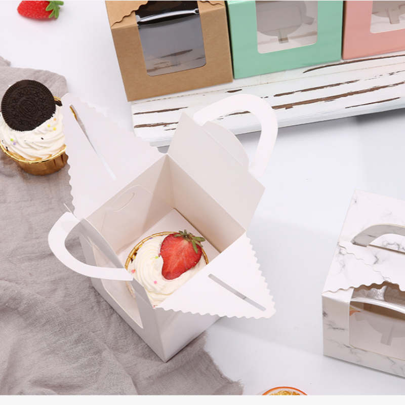 1PCS Pastry Box Single Solo Cupcake Box Cookies Boxes Individual Box ...
