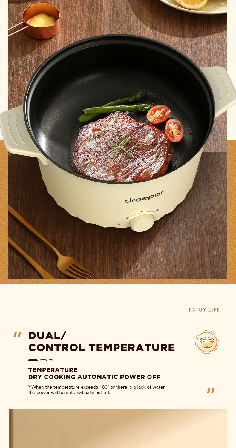 Dreepor Multifunctional Electric Cooker With Steamer Rice Cooker Hot ...
