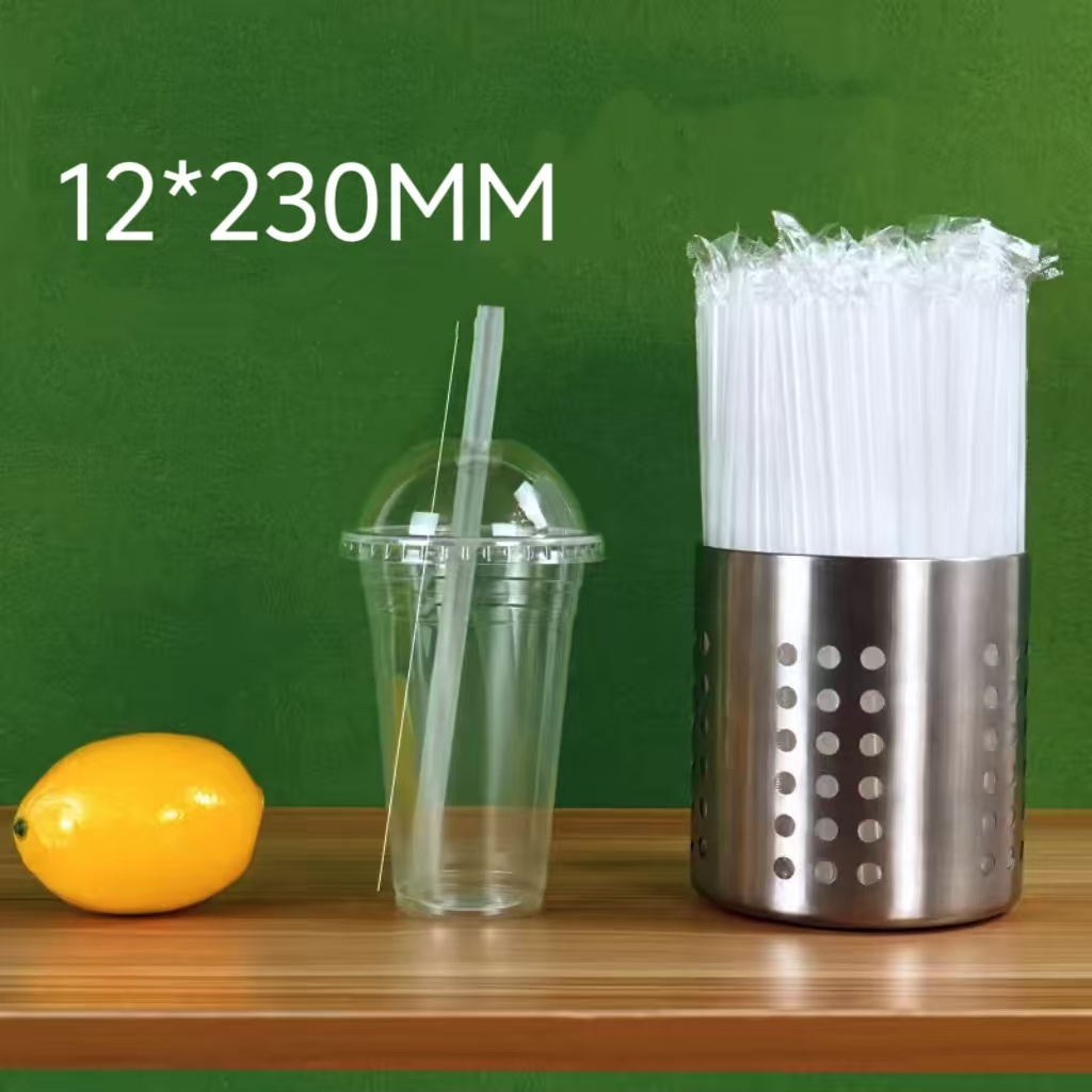 [100Pcs]BOBA straw Milk tea(21/23cm) Individually Wrapped drinking ...
