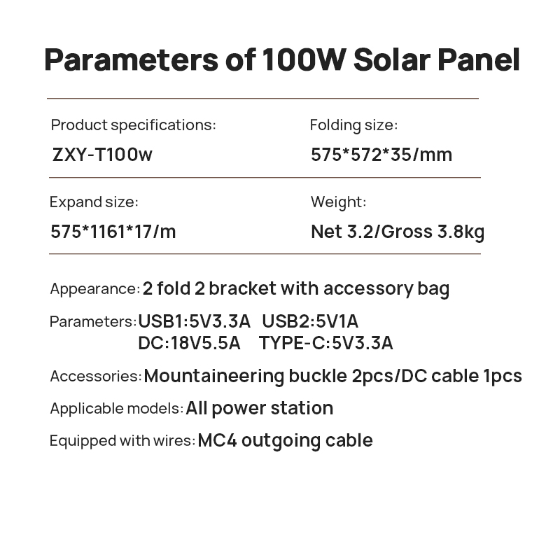 LairtPow 100W Solar Panel 18V 5.5A Portable Solar Panel Foldable ...