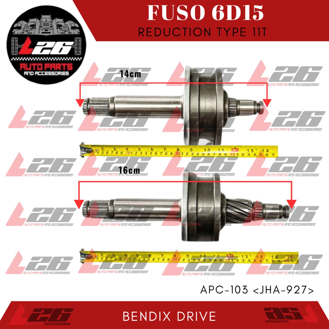 11Teeth Bendix Drive Starter Clutch Gear for Fuso 6D15 11T Reduction ...