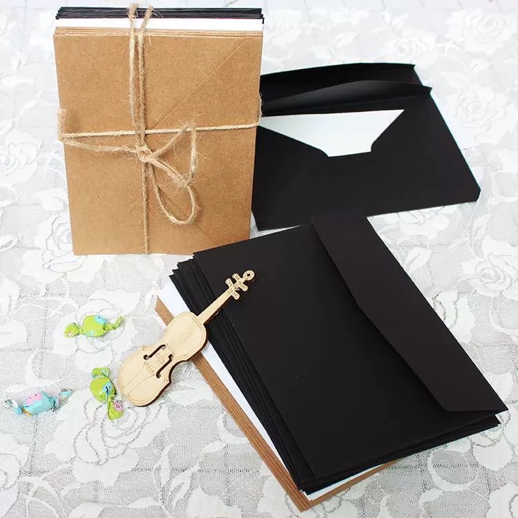 (5 Pcs) 10.5x7 CM INS Cowhide Mini Paper Envelope for Greeting Card ...