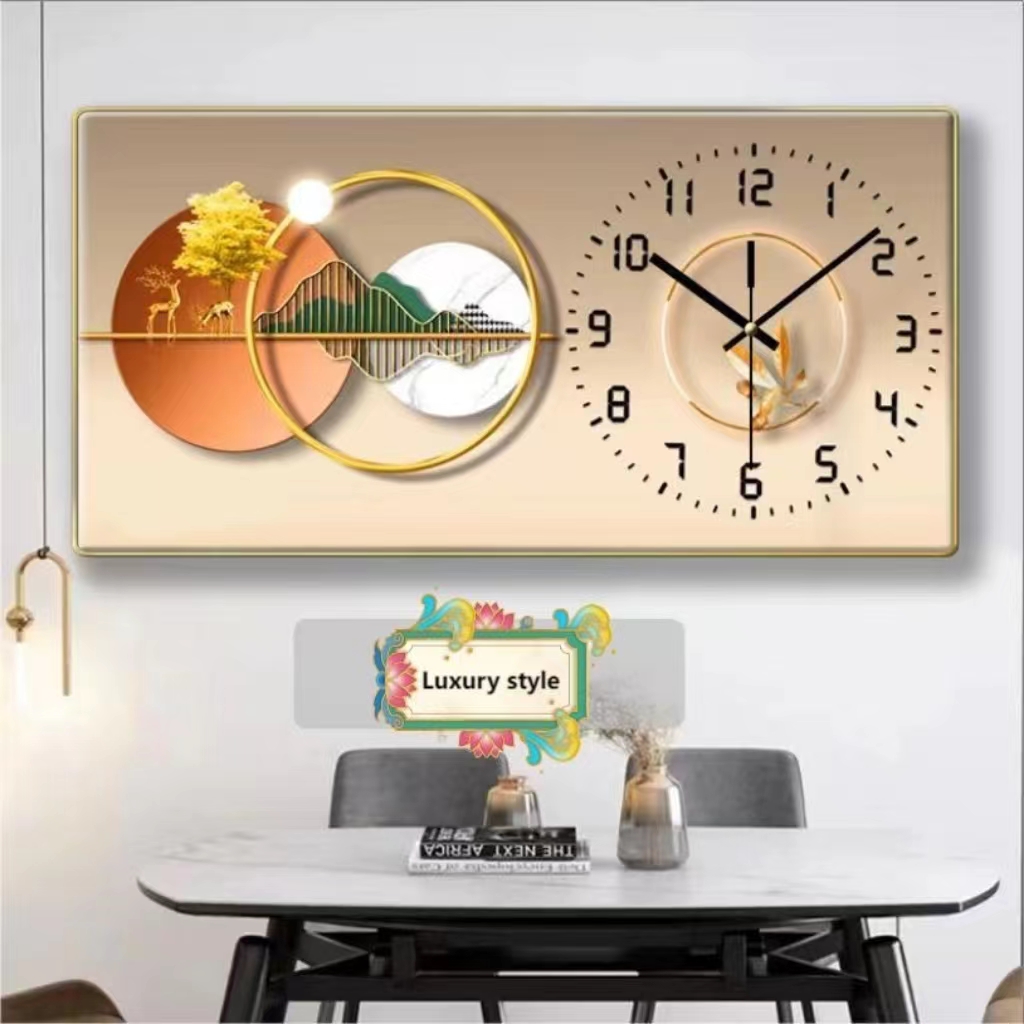 Light luxury home clock wall aesthetic background elegant clock ...