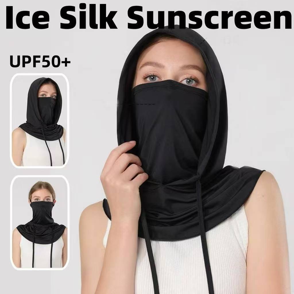 Ice Silk Sunscreen Cap UV Resistant Outdoor Full Face Mask Sun ...