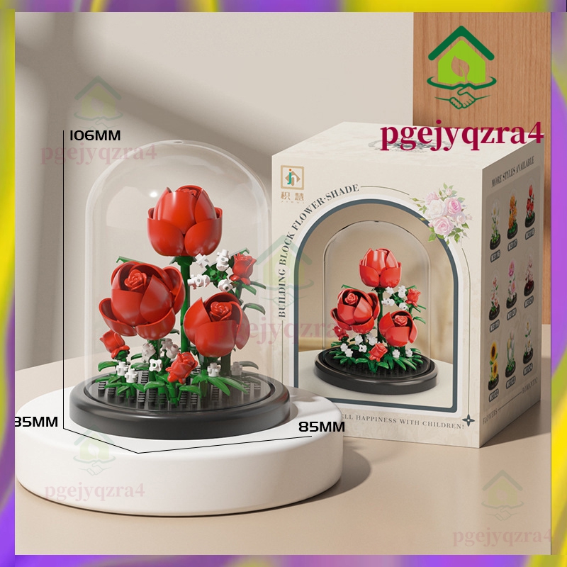 Flowers Set Building Blocks Toys Tulips Rose Sunflower With Plastc ...