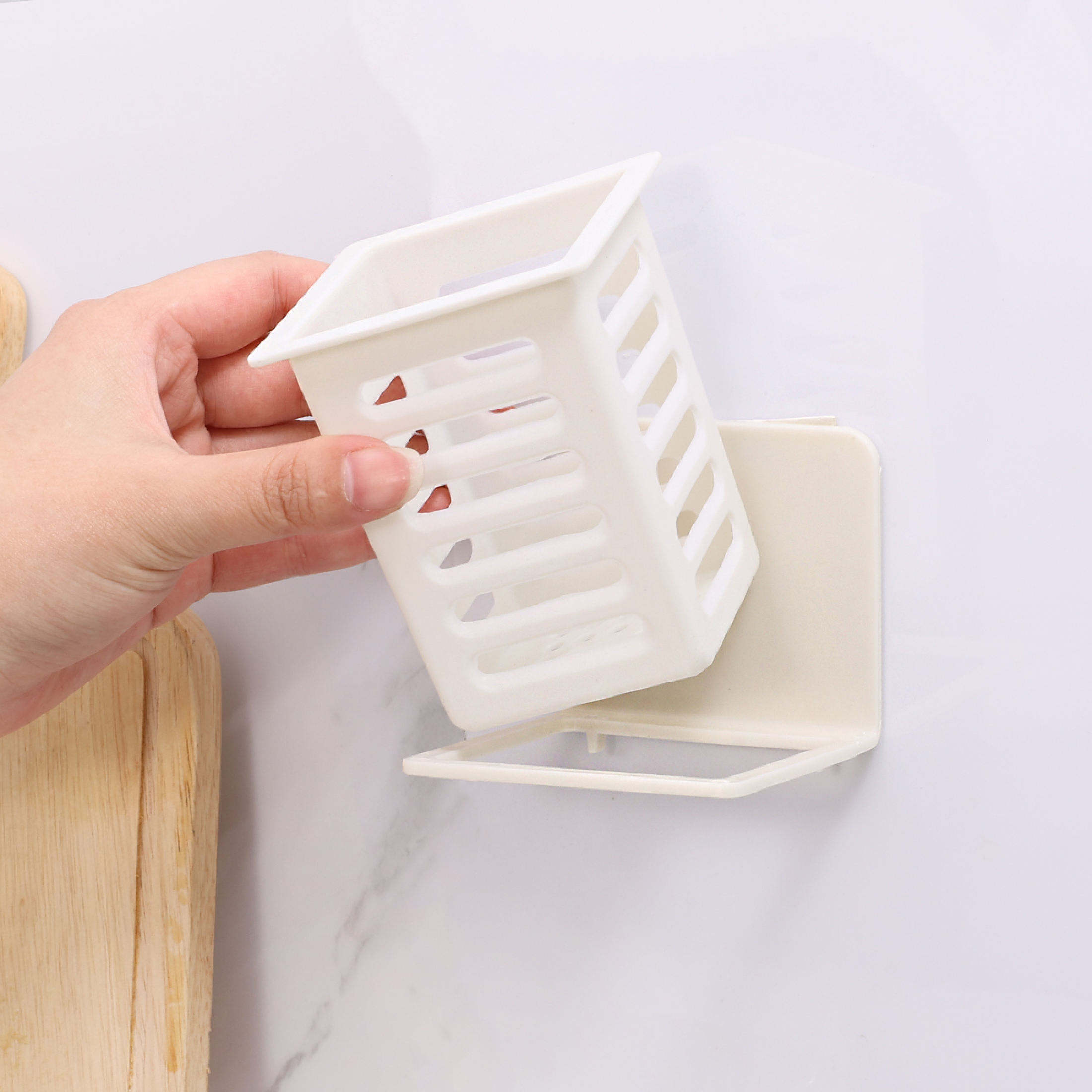 Bathroom Kitchen Rack Wall-mounted Comb Storage Box Toothbrush Holder ...