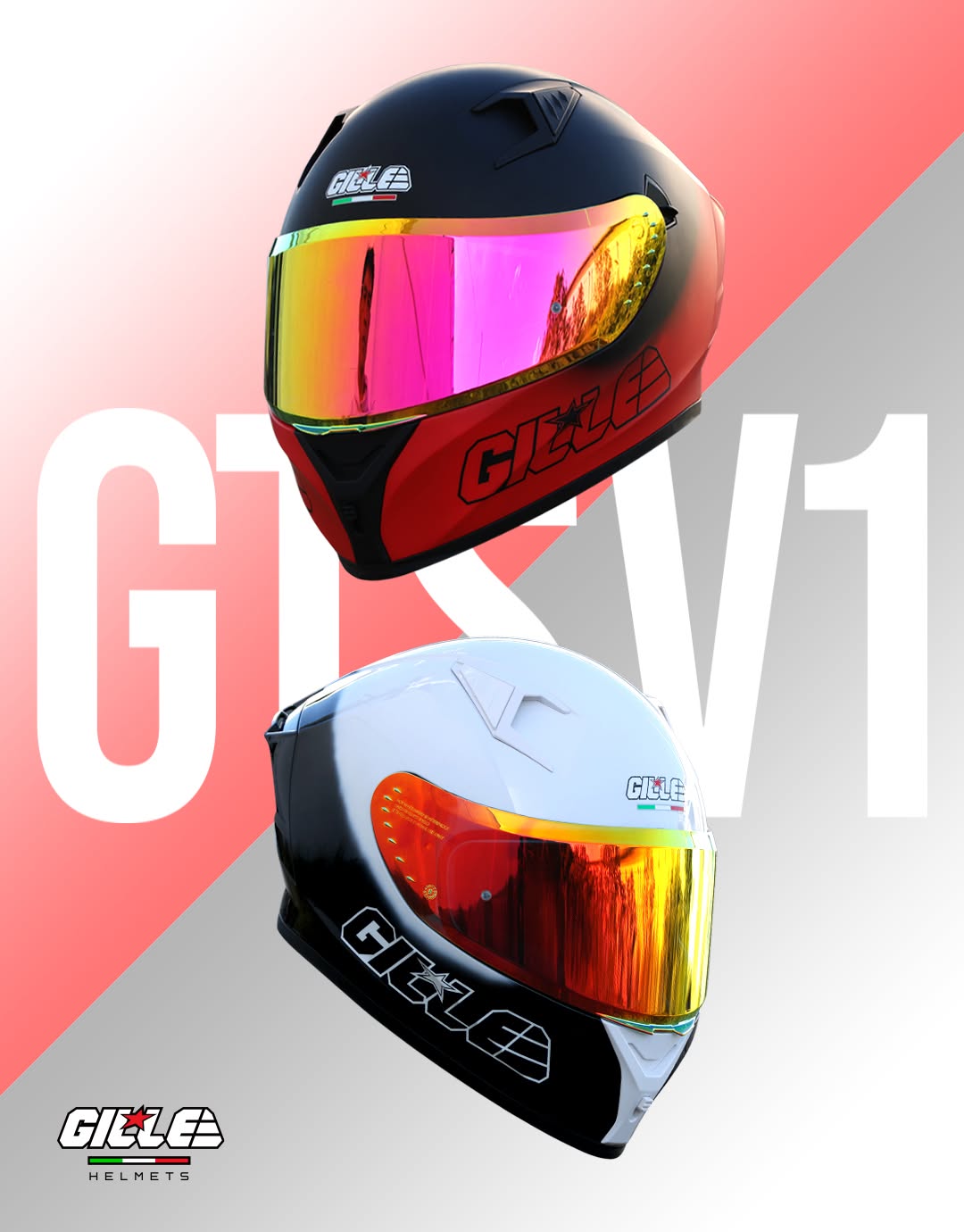 GILLE 135 GTS V1 two tone helmet full face dual visor helmet for ...