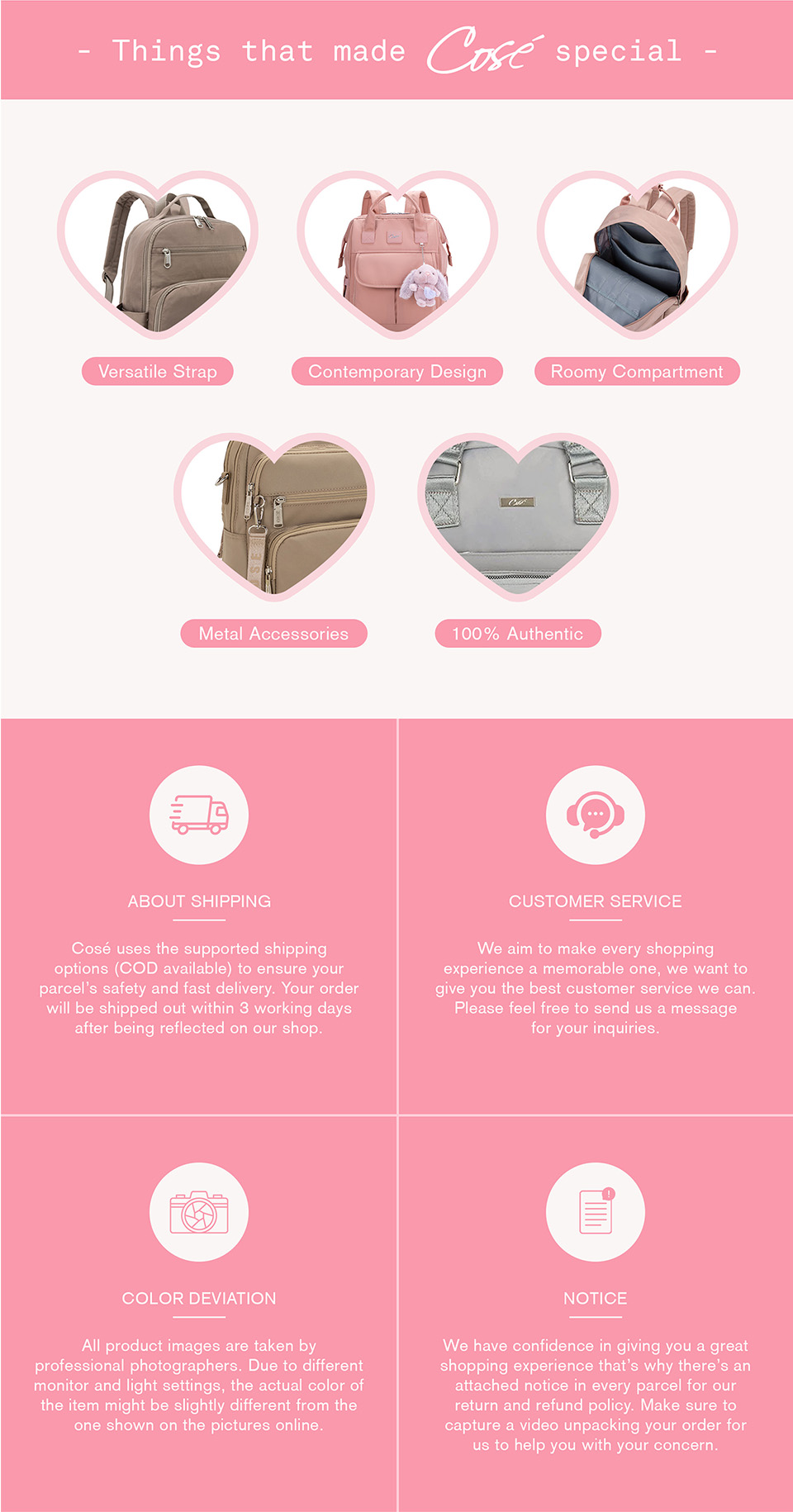 Cosé Addelina Plain Convertible Backpack | Shopee Philippines