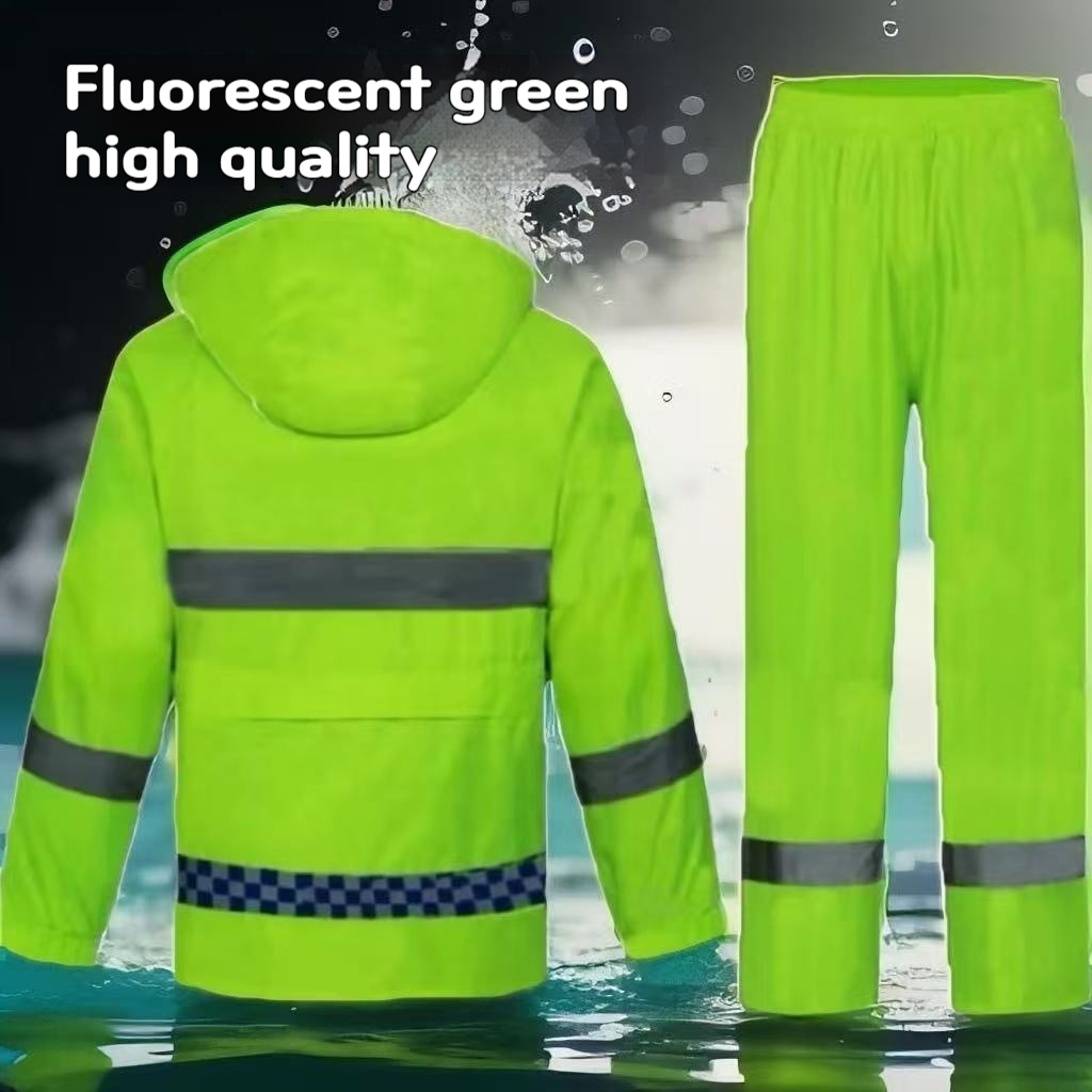 Raincoat Set Jacket Breathable Reflective Hooded Waterproof Sport ...