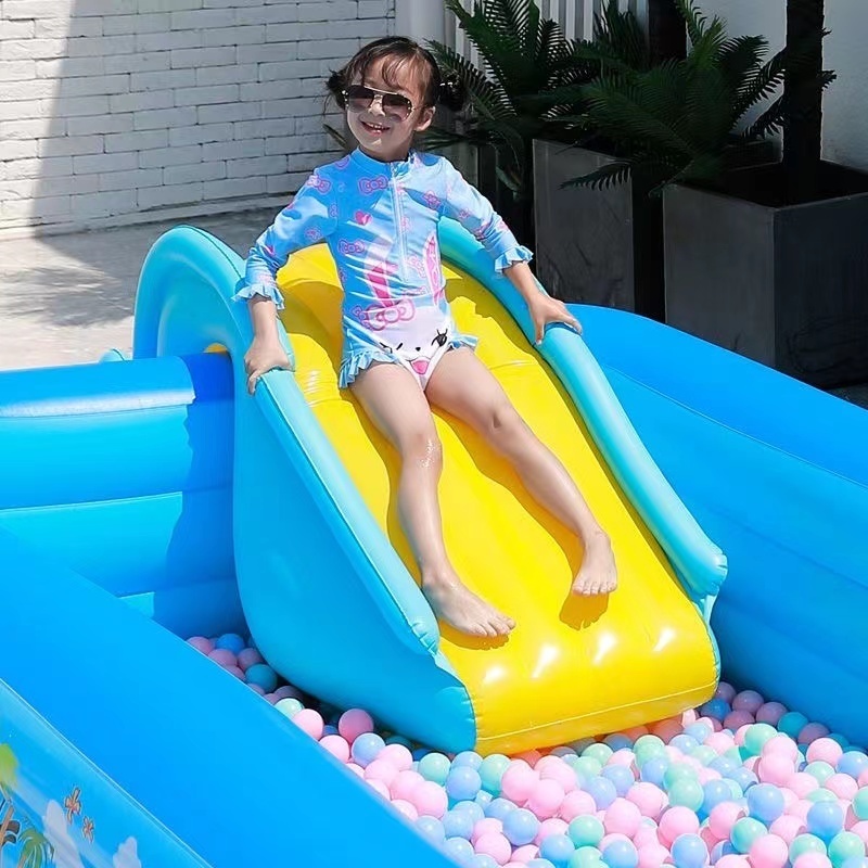 Beige Children's Inflatable Swimming Pool Slide Summer Outdoor Water ...