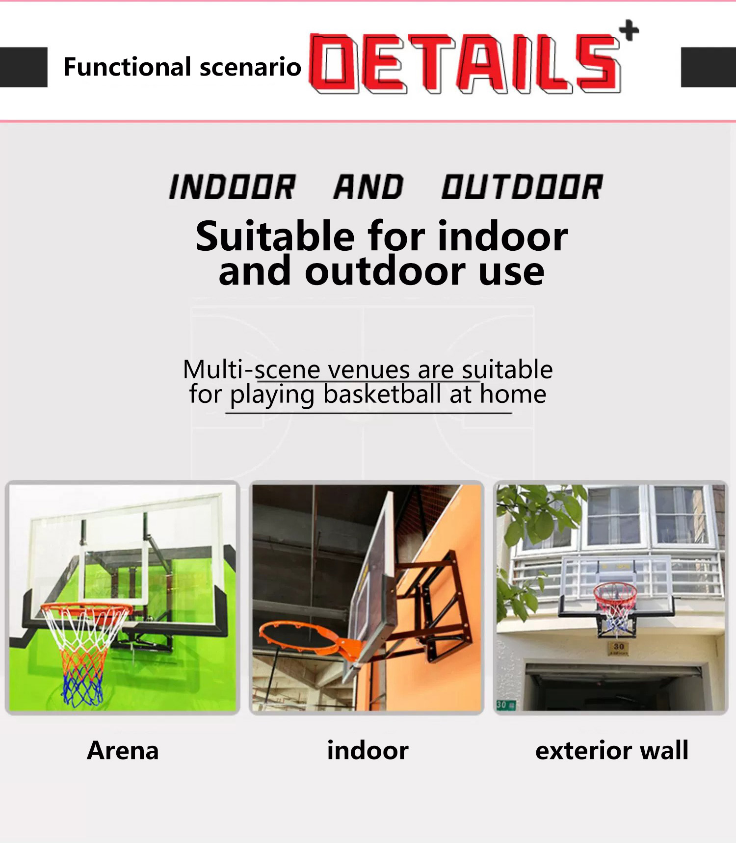 PC Basketball Board Hoop System Height Adjustable Liftable Adult ...