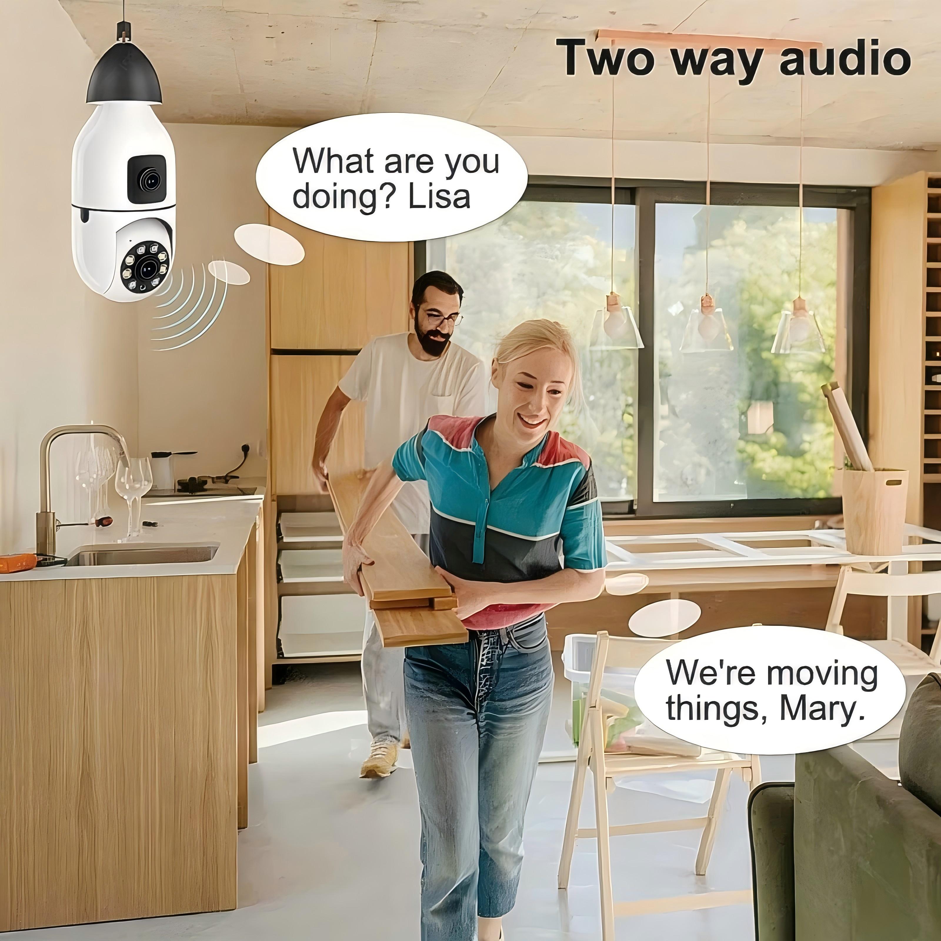 V380 Pro CCTV Bulb Camera WIFI Connect To Cellphone With Voice 4K Night ...