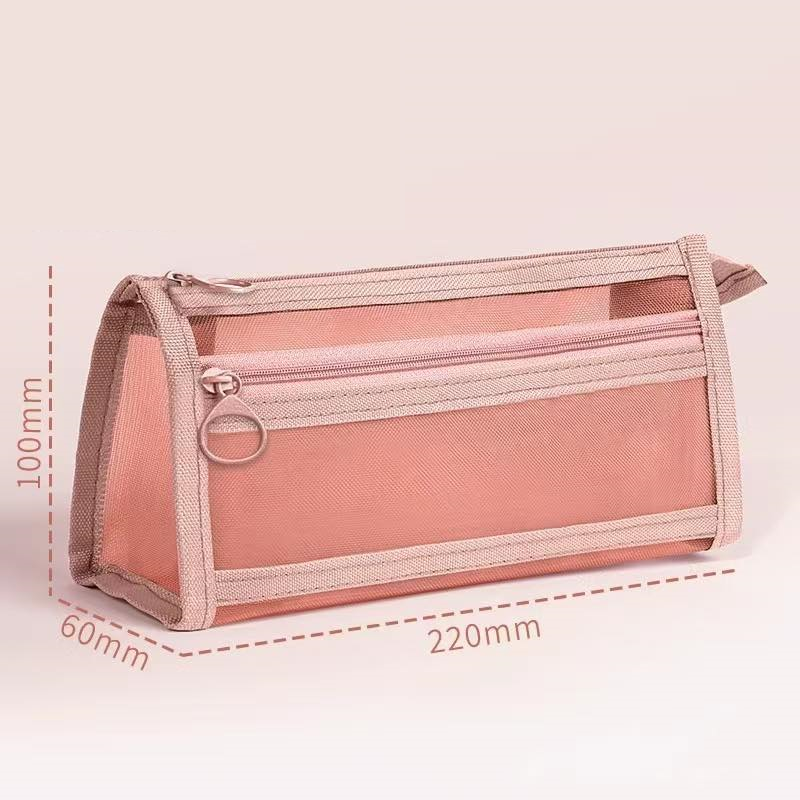 Pen Case Double Layers Mesh Pen Bag Clear Pencil Case Back to School ...