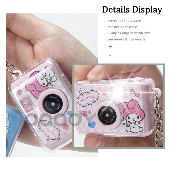 Cute Kuromi Cinnamoroll Luminous Camera Pendant Keychains Sanrio ...