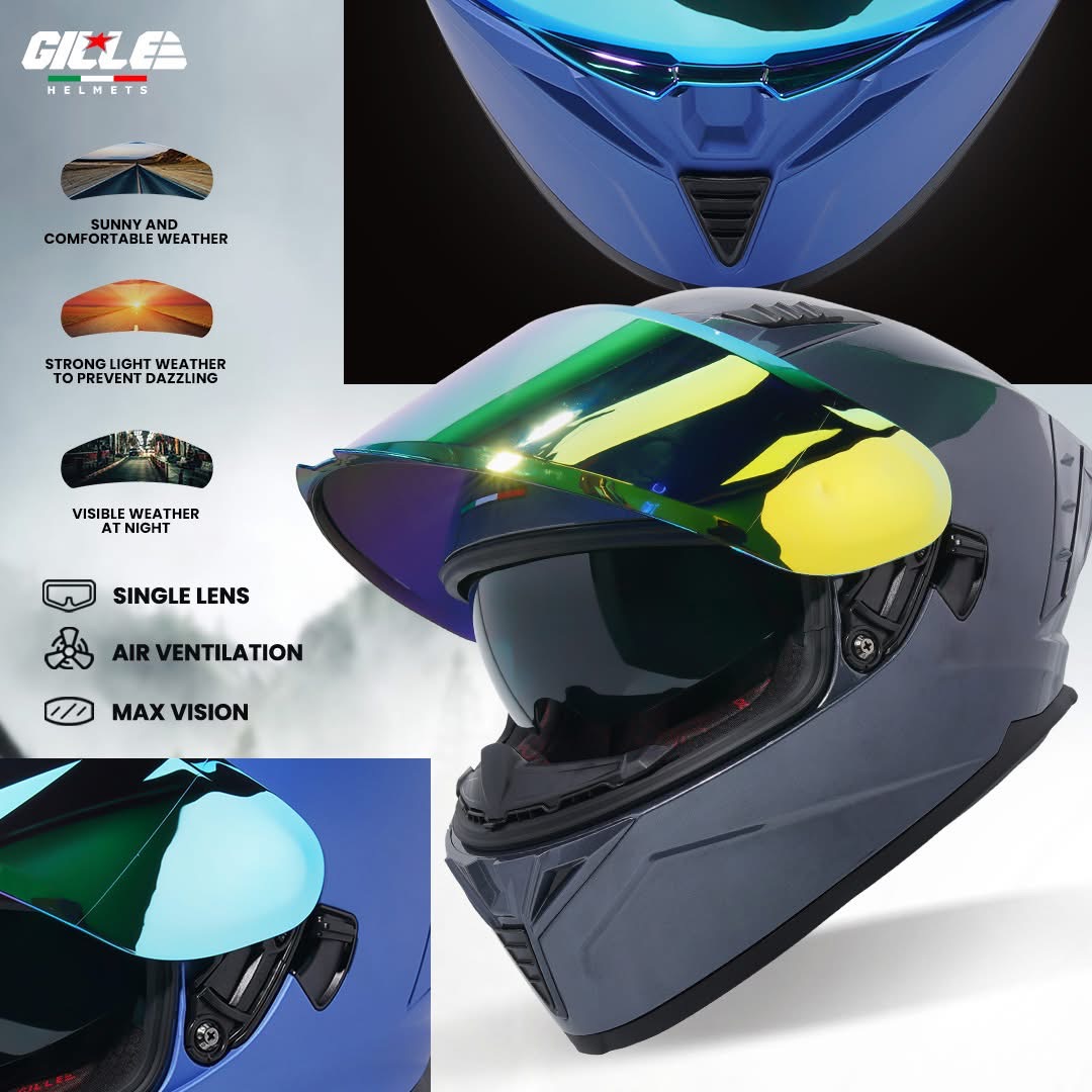 GILLE 843 CIRCUIT Motorcycle Helmet full face revo dual visor for ...