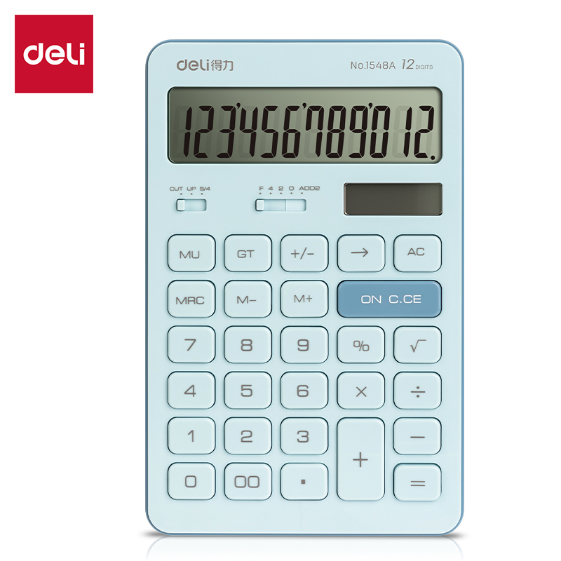 Deli Desktop Calculator 12 Digits Dual Power Solar/Battery Stylish ...