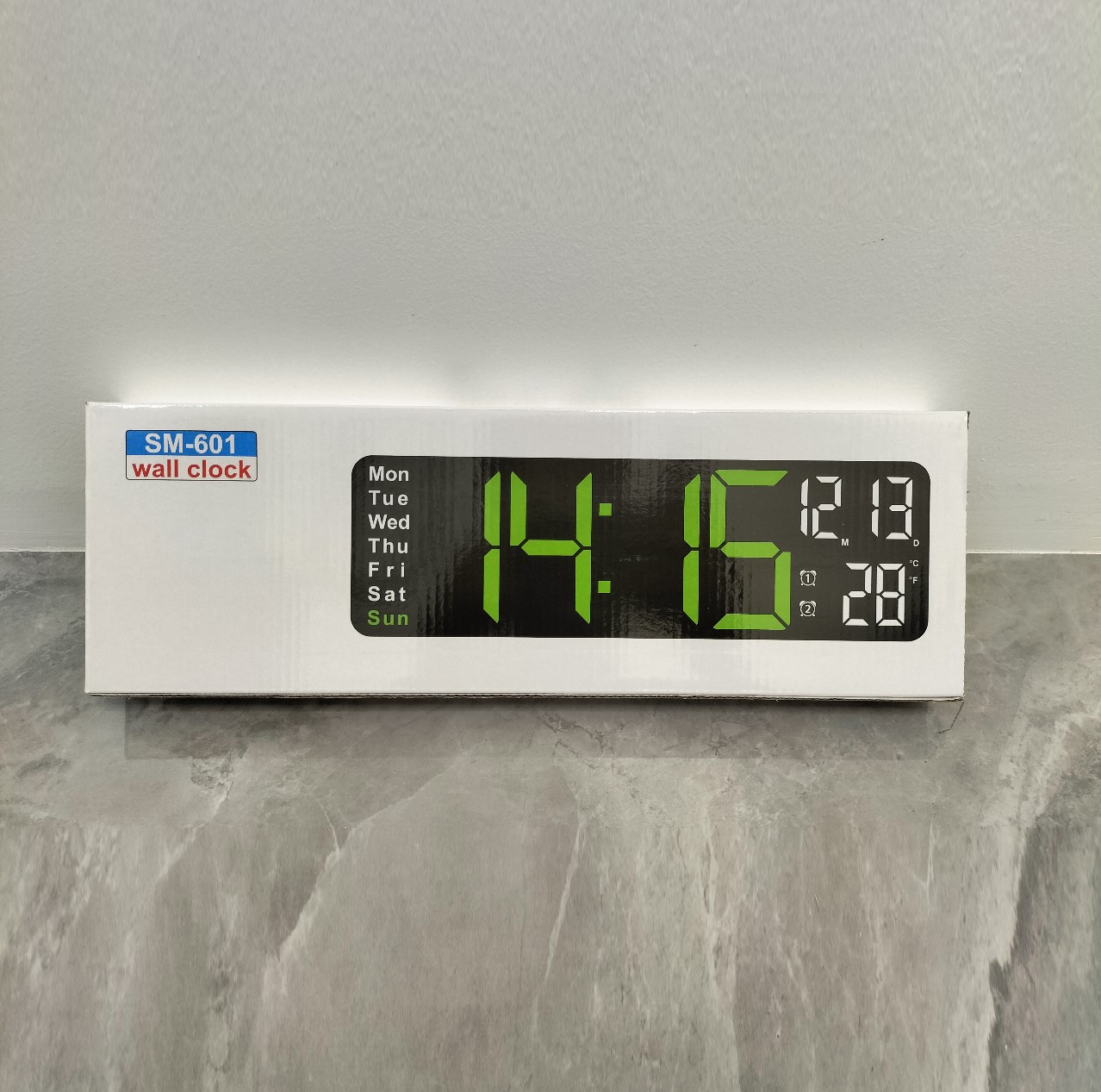 SM-601 Digital Wall Clock Led Battery Operated Large Screen Display ...