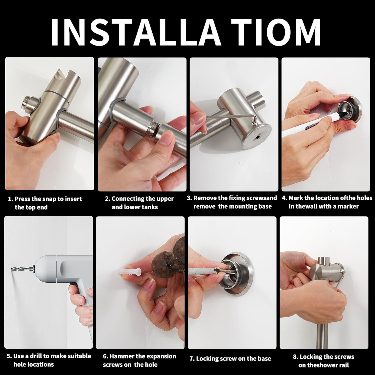 304 Stainless Steel Shower Lifting Rod Shower Set Adjustable Shower ...