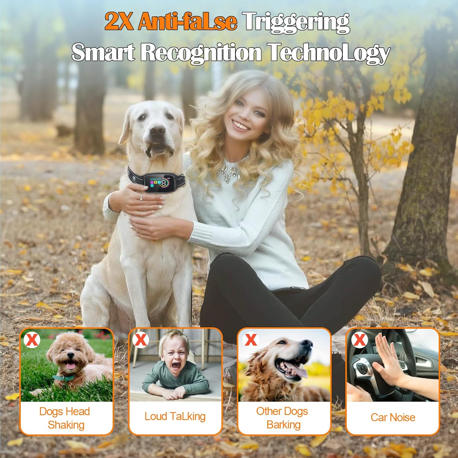 Dog Collar Anti Barking Collar Smart Collar Vibration Beep Shock Auto ...