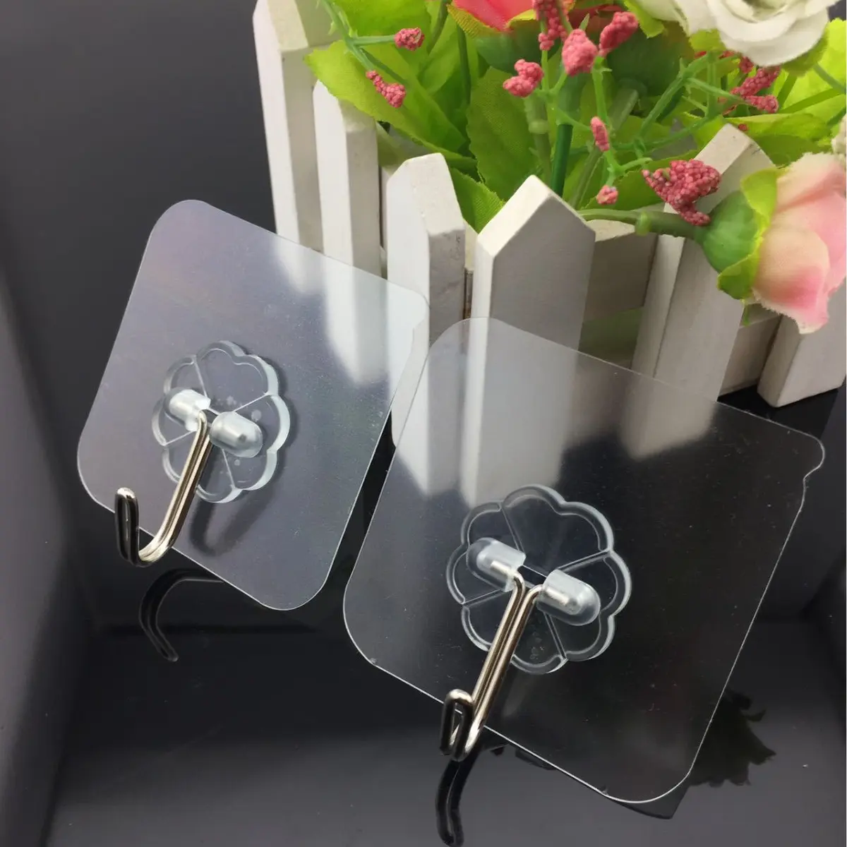 10-Pack Adhesive Wall Hooks Reusable Non-Slip Non-marking Heavy Duty ...