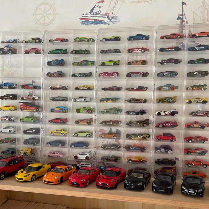 1:64 Acrylic Car Organizer Display Case Hotwheels Die Cast Cars 8-Point ...