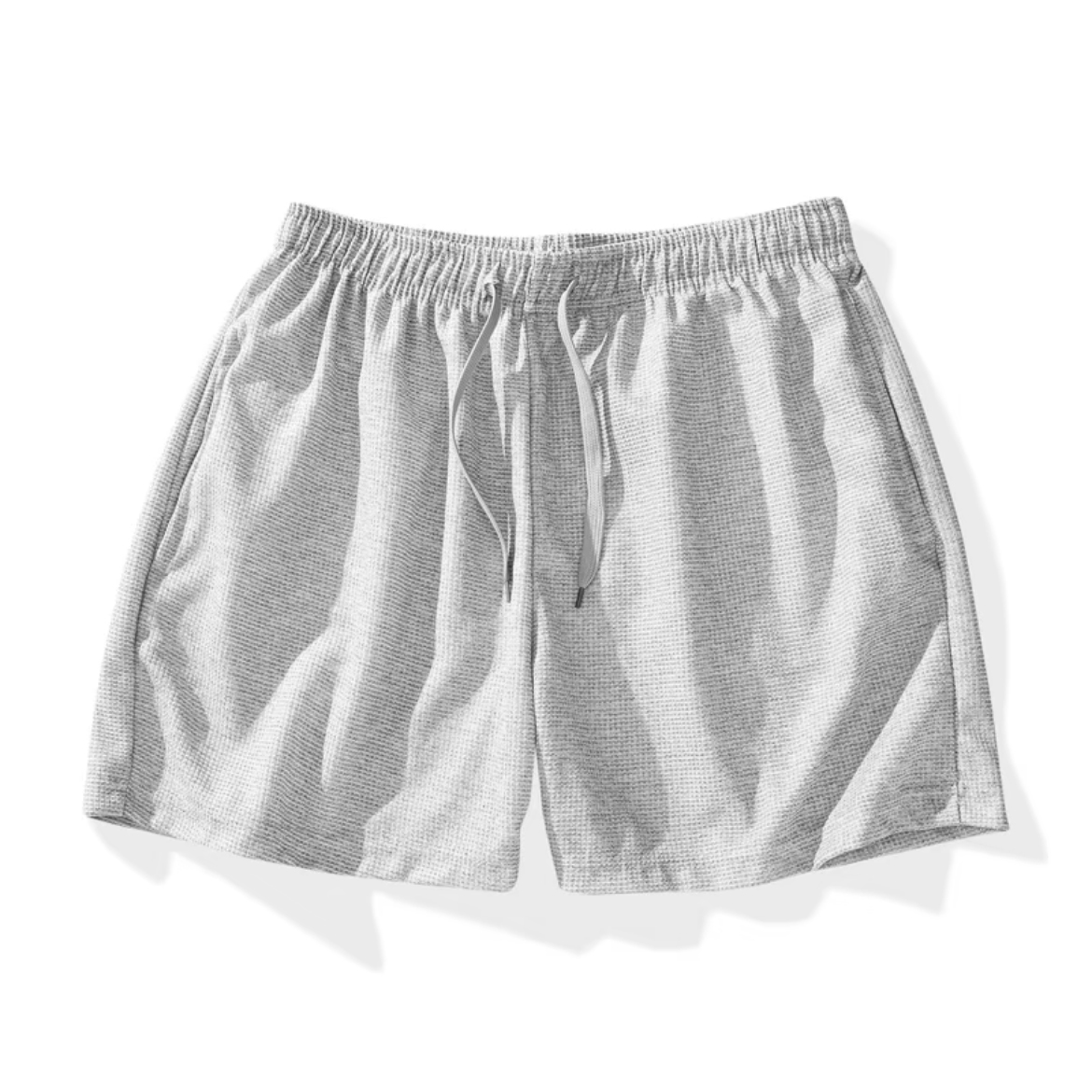 Waffle solid color neutral shorts basic simple daily versatile fashion ...