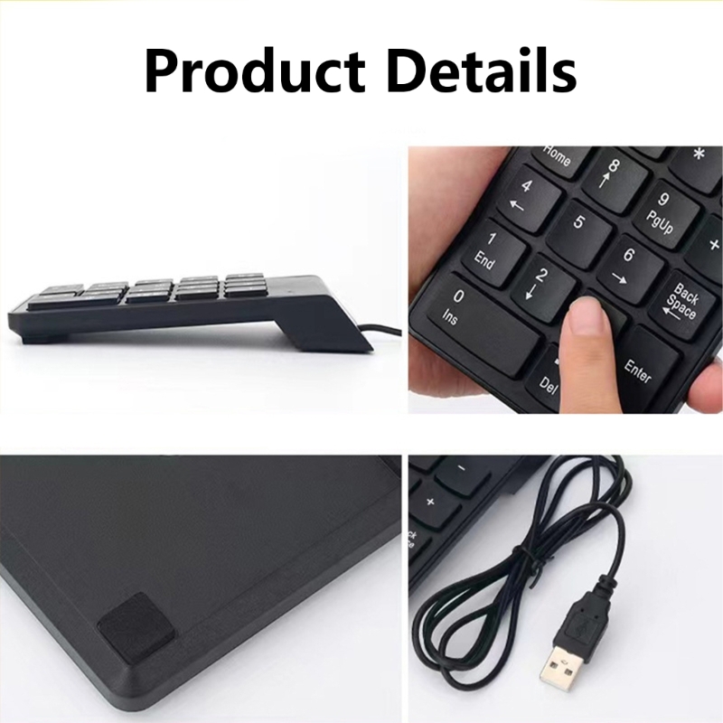 USB Wire Numeric Keypad 18 Keys Small-Size Digital Keyboard | Shopee ...