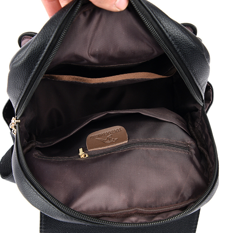Fashion Soft Leather Backpack Women Backpack Large Capacity Portable ...