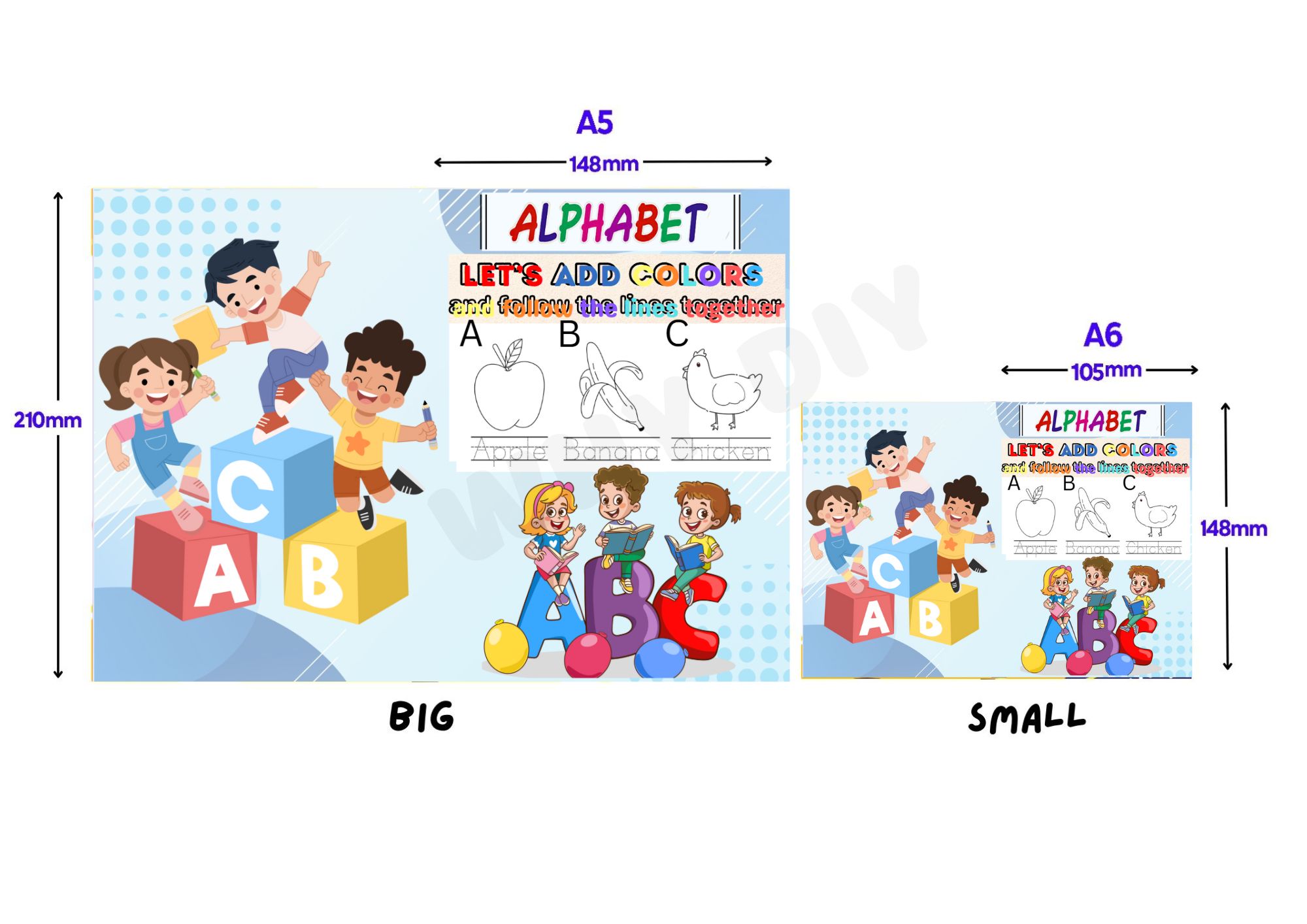 ALPHABET COLORING BOOK PAD FOR KIDS & TODDLERS – BIRTHDAY GIFTS, PARTY ...