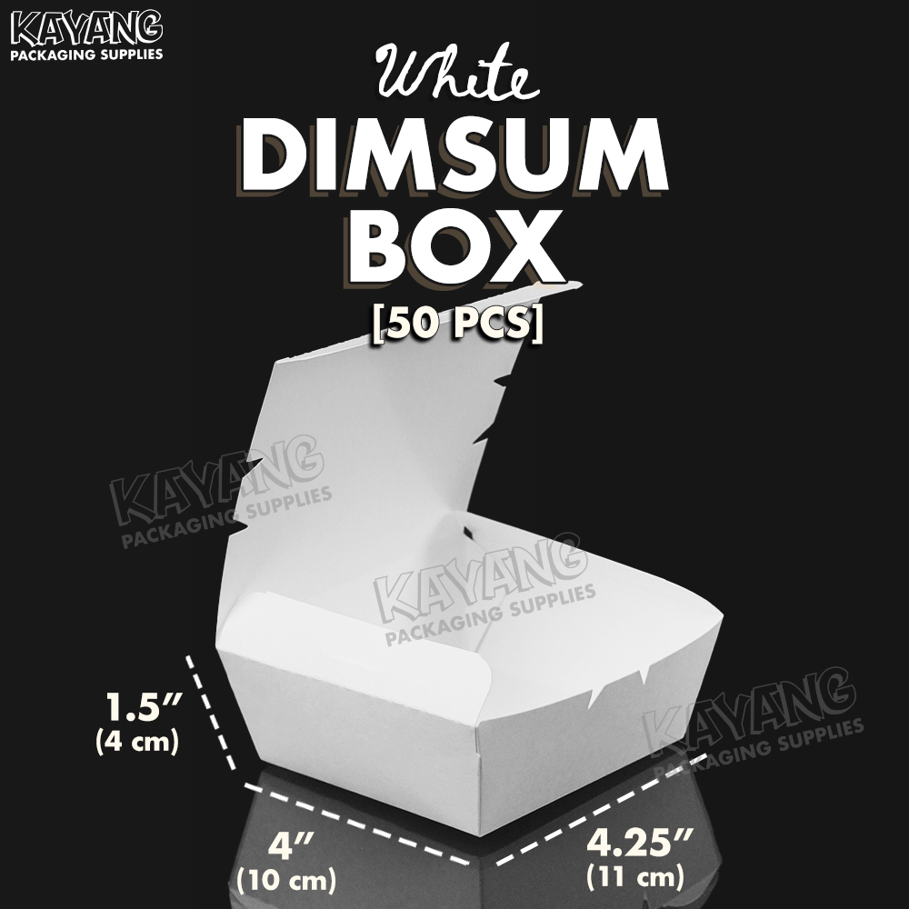 [50pcs] White Dimsum Box, Mealbox for Takeout, Disposable | Shopee ...