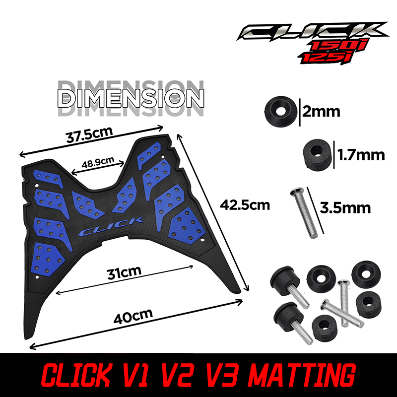 HONDA Click Rubber Footboard Matting 125i /150i With Bolts and Nuts Mat ...