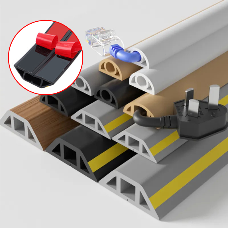[COD] Pvc floor cable protection strip, rubber cable storage tank cable ...