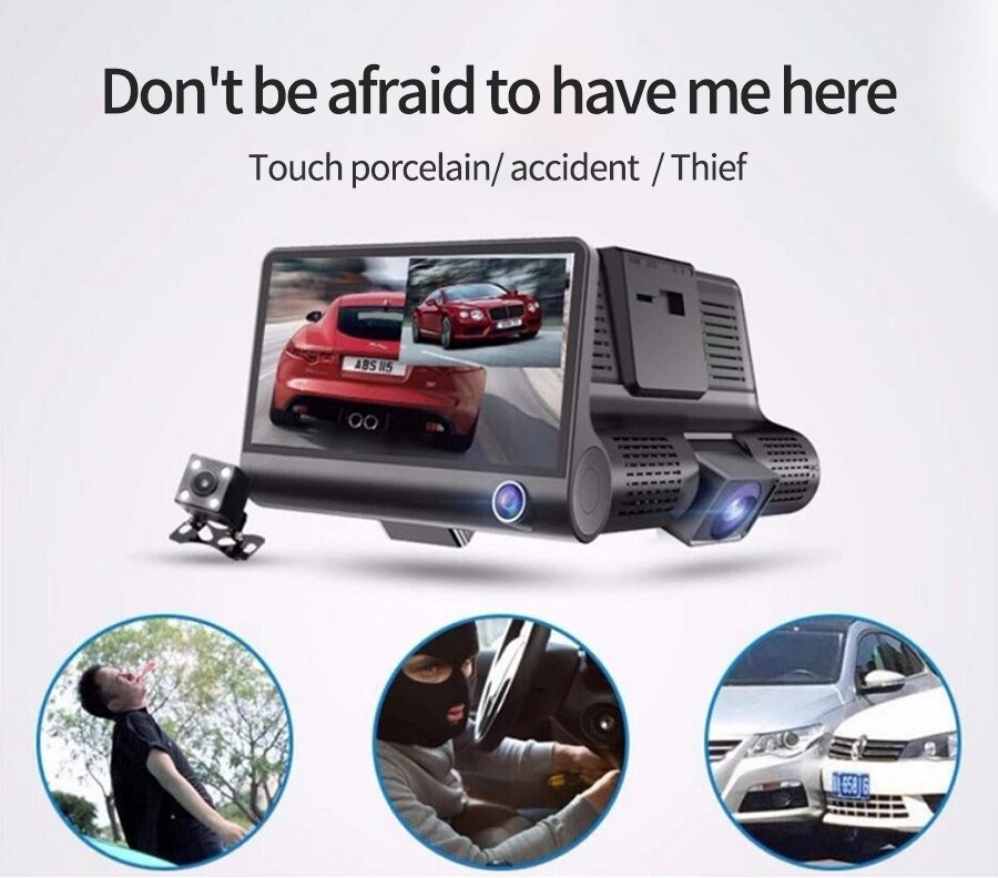 Lenovo Dash Cam For Car Front And Back With Night Vision Fhd 1080p 3 In ...