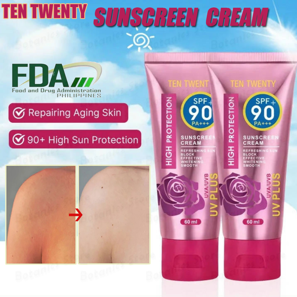 FDA Approved Facial Sunscreen SPF90+ High Protection Waterproof Whitening Tinted Sunblock 60ml ...