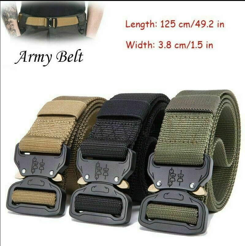Tactical Nylon Buckle Belt PE belt Korean Student Outdoor Unisex Simple ...