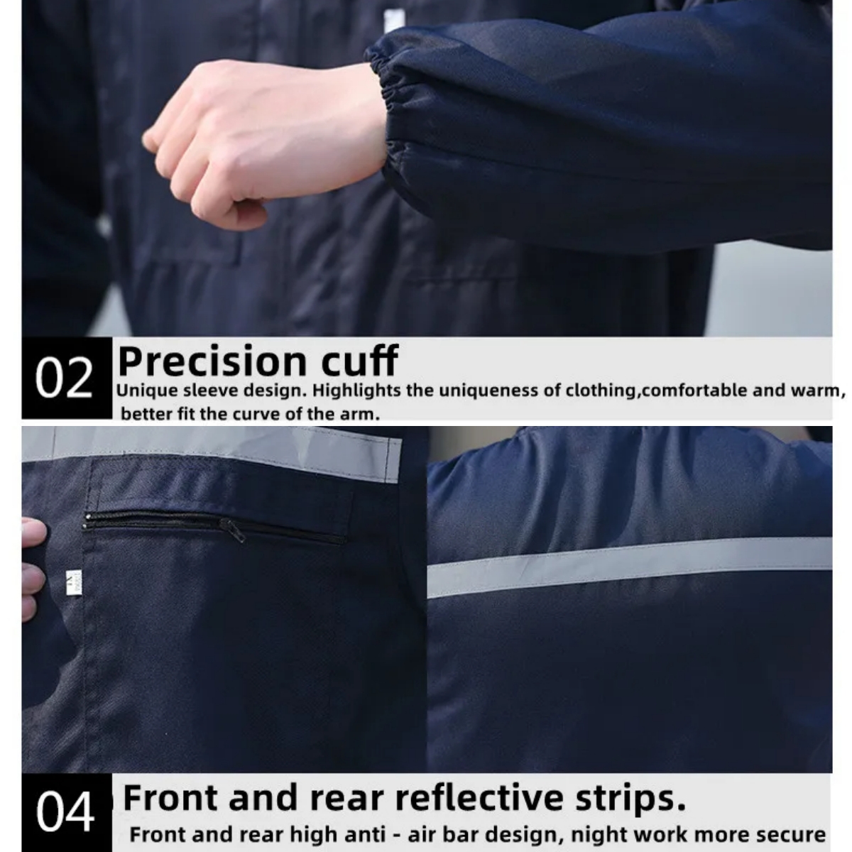 PPE Safety Jacket Set Labor Reflective Wear Suits Men/Women Mechanic ...