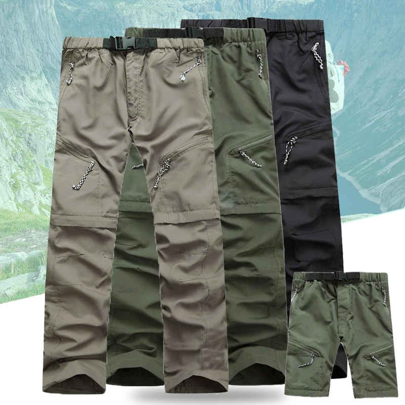 Detachable Quick Dry Cargo Pants Men Waterproof Active Multifunction ...