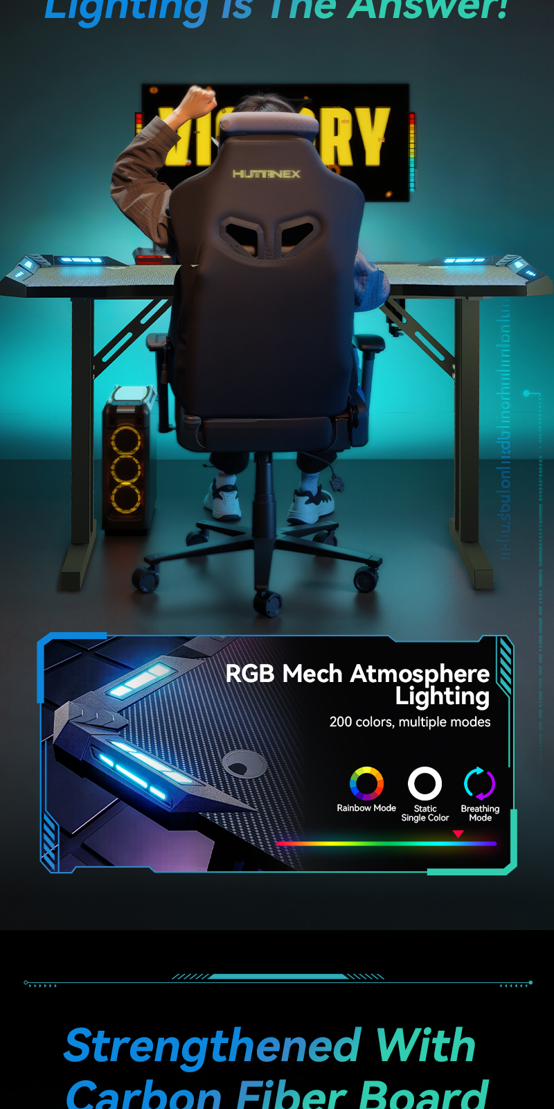 【Discounts Up To 70% Off】Xpanse RBG Light Gaming Desk Computer Table ...