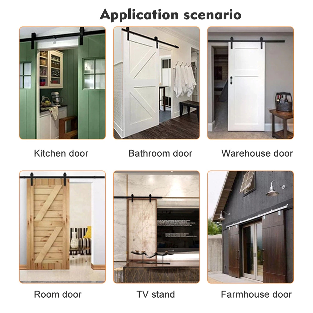 8/6.6/6/4.9FT Barn Door Hardware kit Barn Door Track Sliding Door ...