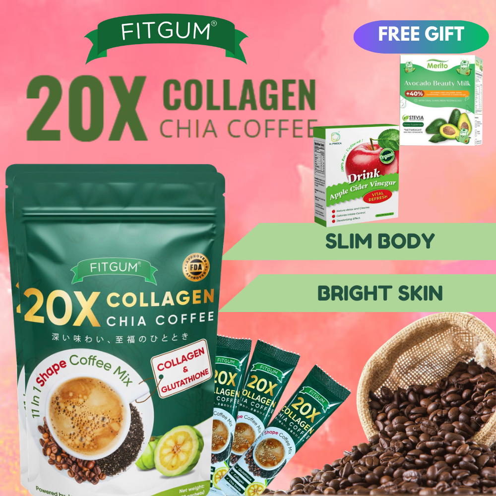 Fitgum 20X Collagen Chia Coffee Organic Coffee Glutathione Slimming ...