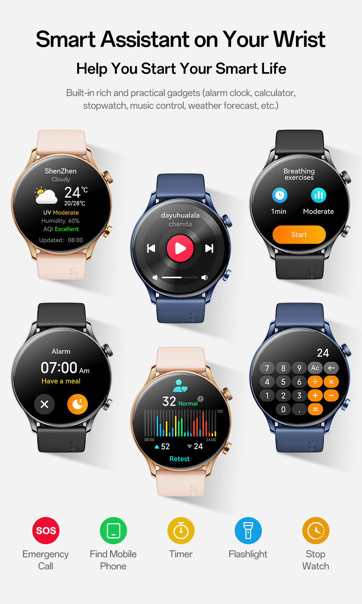 【New】Aolon GTR 3 Smart Watch 46mm Amoled AOD 8.8mm Ultra-thin Health ...