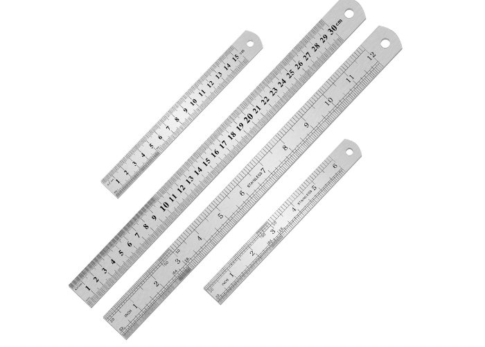 Metal Ruler 12 Inch Stainless Steel Rulers Metal Rulers with Imperial Metric Measurements Etched ...