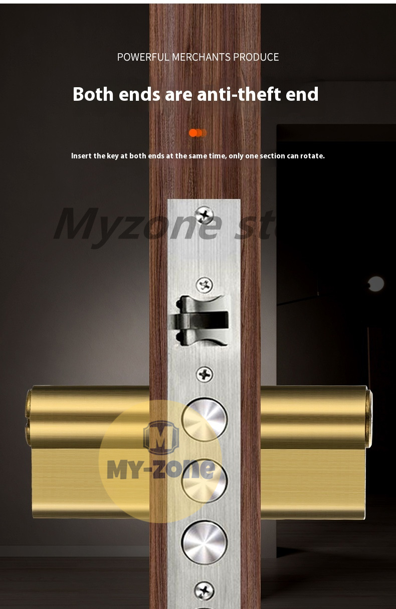 All copper DoorLock Core Cylinder Hardware Door Skew Lock AB Cylinder ...