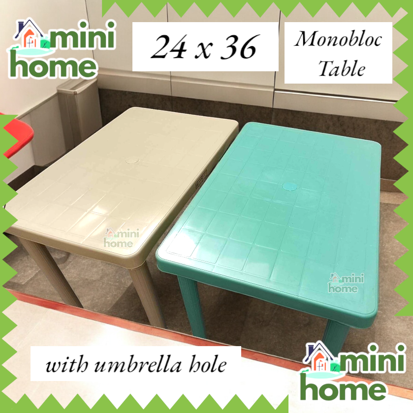 24x36 Fuson MONOBLOC Table with umbrella hole STANDARD SIZE outdoor ...