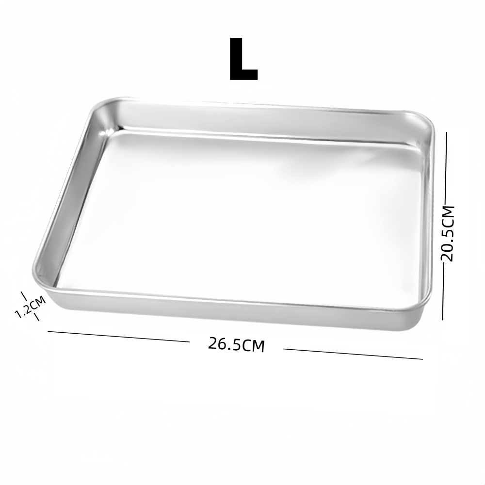 Stainless Steel Rectangular Plate Baking Oven Tray Chef Bake Pans Food ...