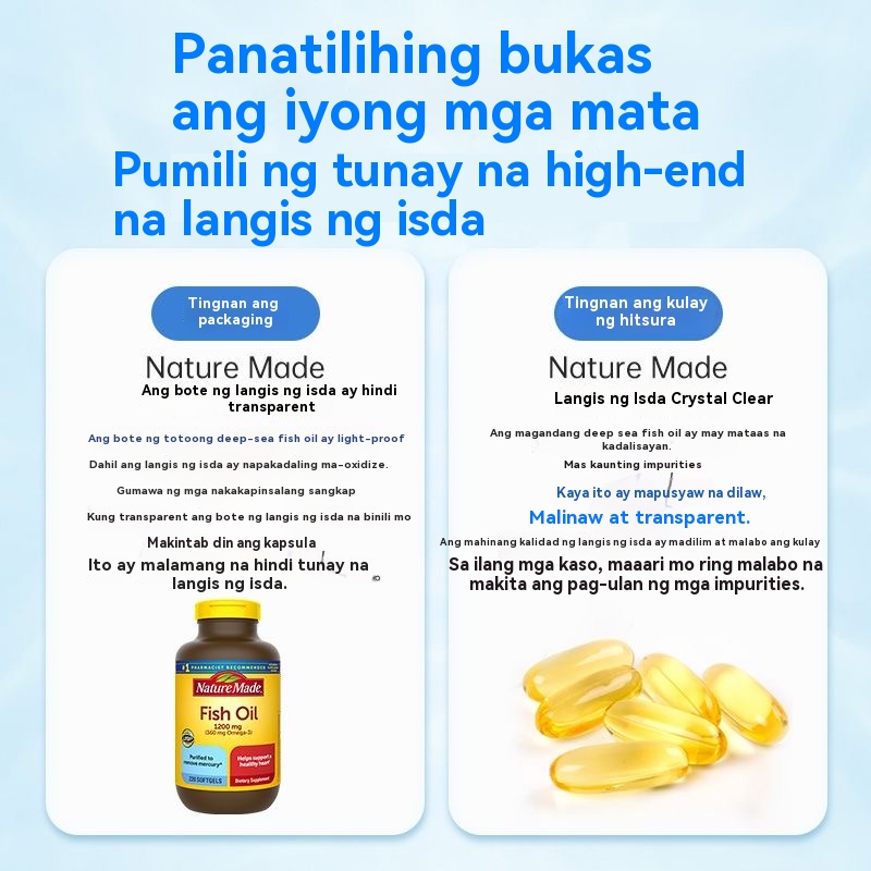 EXP:2027 Nature Made Fish Oil 1200 mg (360 mg Omega-3) 220Softgels-Tmall | Shopee Philippines