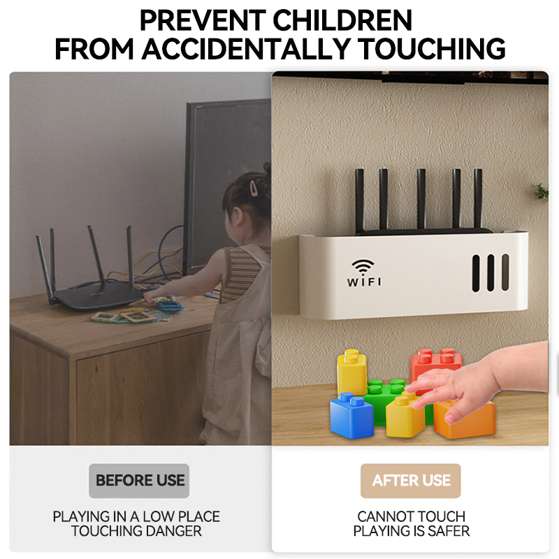 Wifi Router Shelf Set-top Box Rack TV Router Bracket Storage Box Wall ...