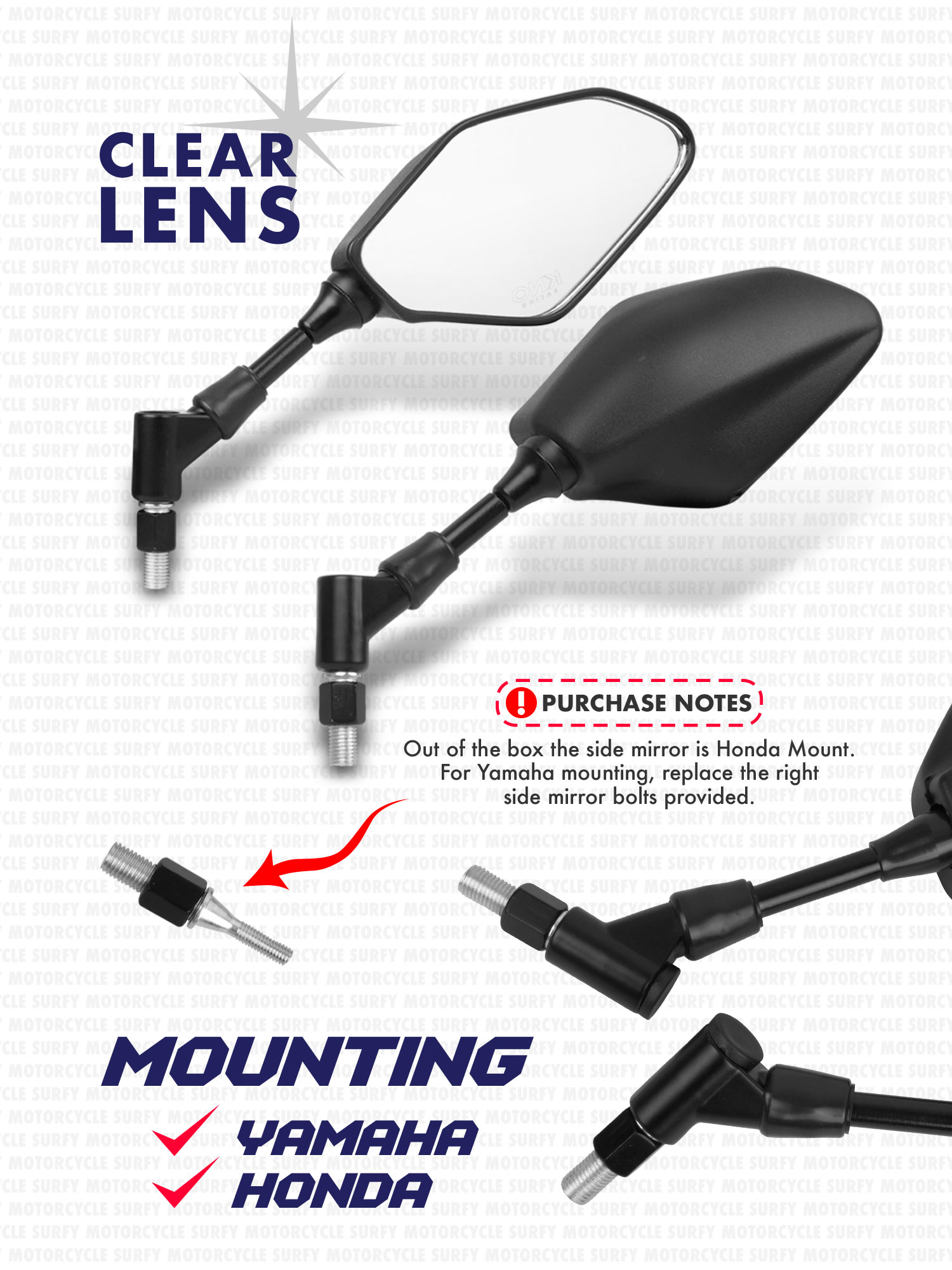 KNO Forged 360 Side Mirror V3 Xmax Design Switchable 360° Rotation ...