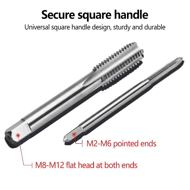 Hand Tap Set M3-M12 Metal Hand Screw Set Machine Screw Thread Metric Plug Tap Drill Bit Kit ...