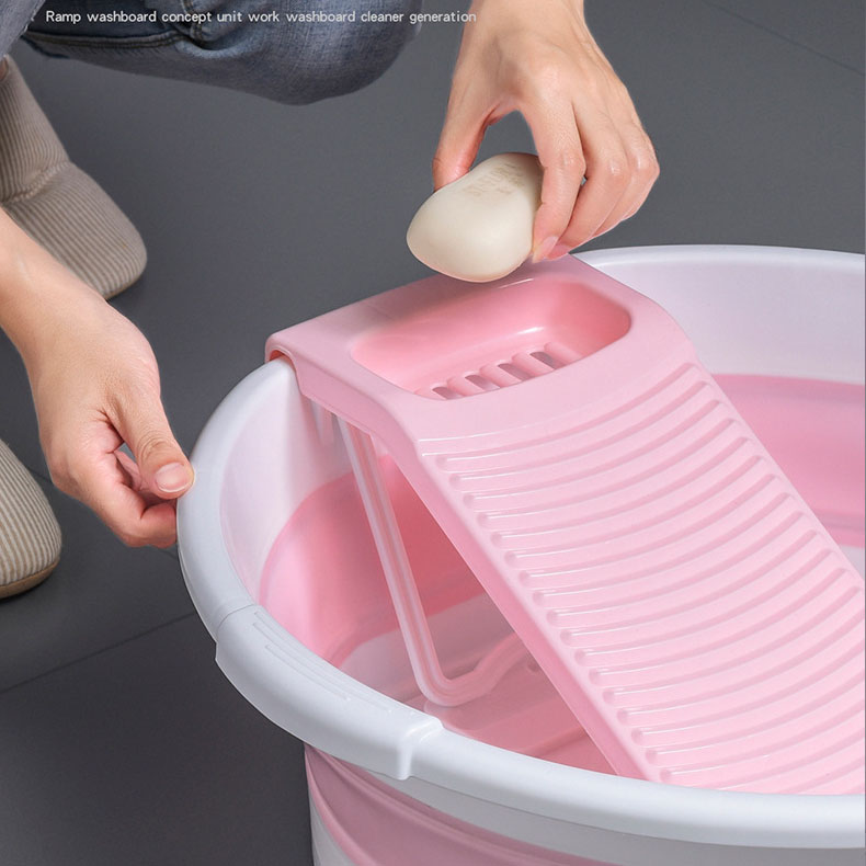 Plastic folding laundry tub with washboard Multi-Purpose Folding Wash ...